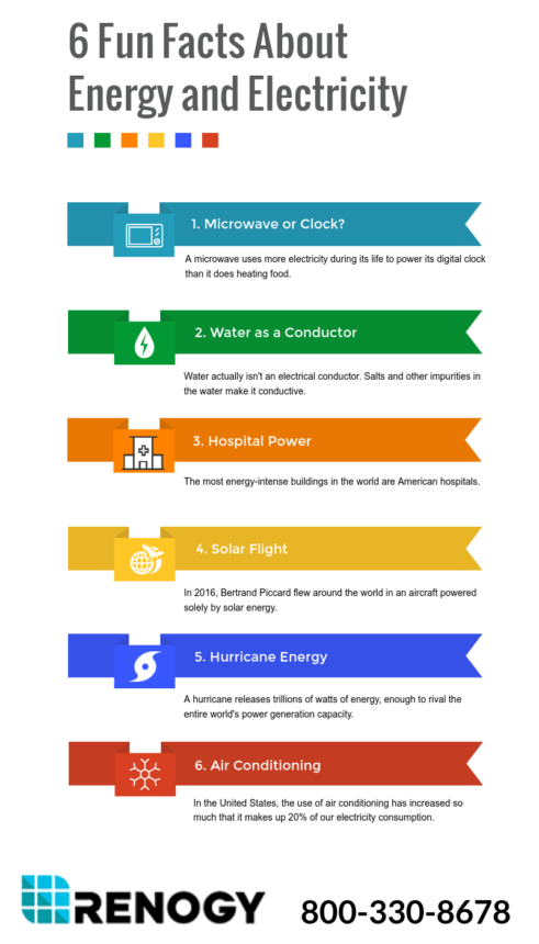 Renogy 6 Fun Facts About Energy and Electricity | Shared Info Graphics